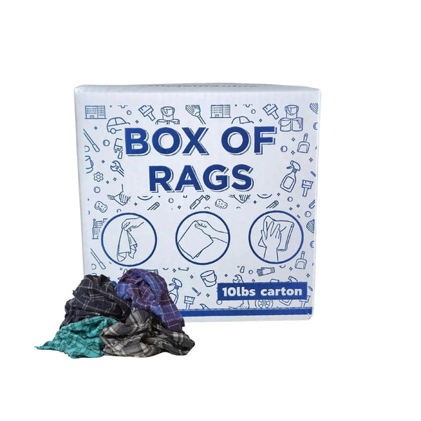 Recycled Color Flannel Cleaning Rags - 10 lbs. Box — Wiping Hub