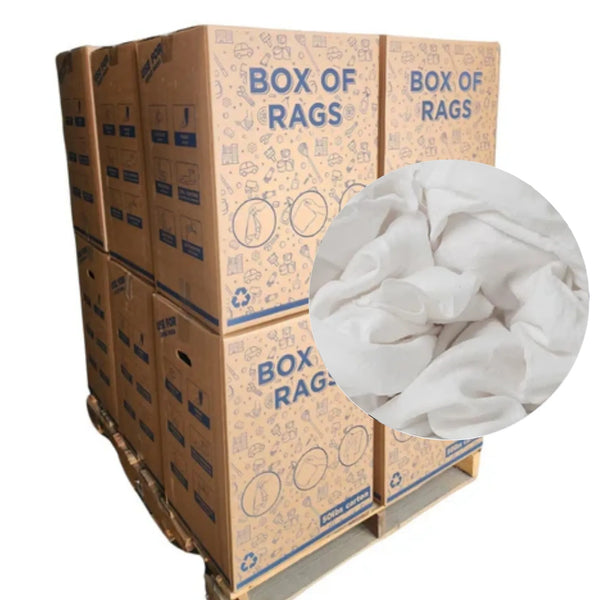 Recycled White Flannel (Polishing) Cleaning Rags - 600 lbs. Pallet - 1 ...