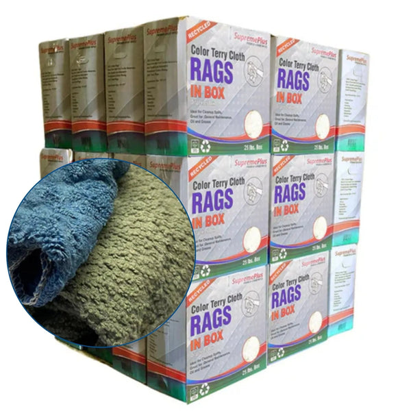 Recycled Color Terry Towel Cleaning Rags - 960 lbs. Pallet - 96 x 10 l ...