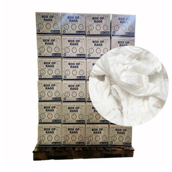 600 lbs Recycled White Linen Cleaning Rags - 120 x 5 lbs. Boxes ...