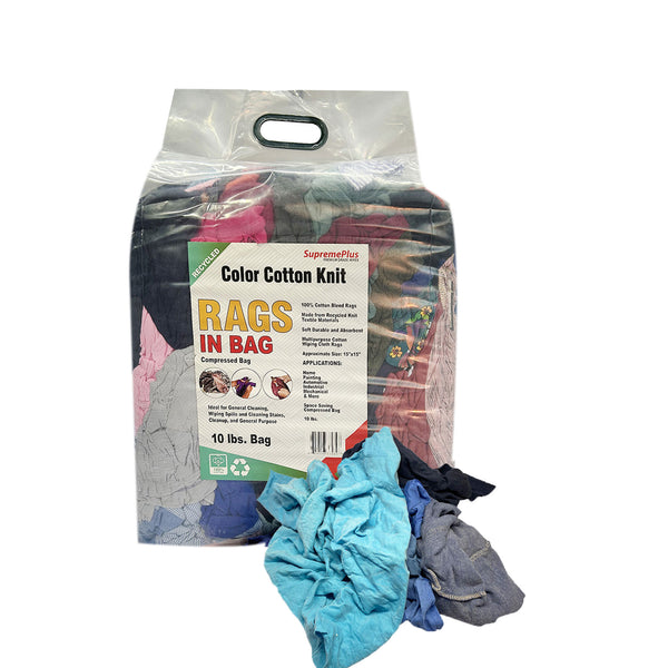 Recycled Color Knit T-Shirt Cleaning Rags - 10 lbs. Bag — Wiping Hub